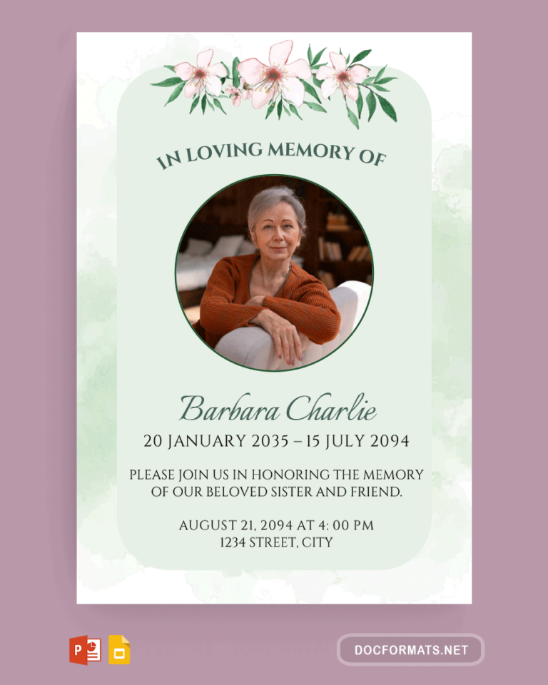 Free Editable Funeral Announcement Templates - DocFormats.net