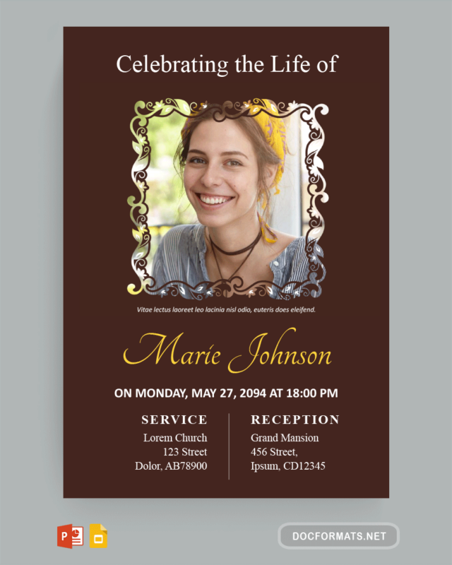 Free Editable Funeral Announcement Templates - DocFormats.net